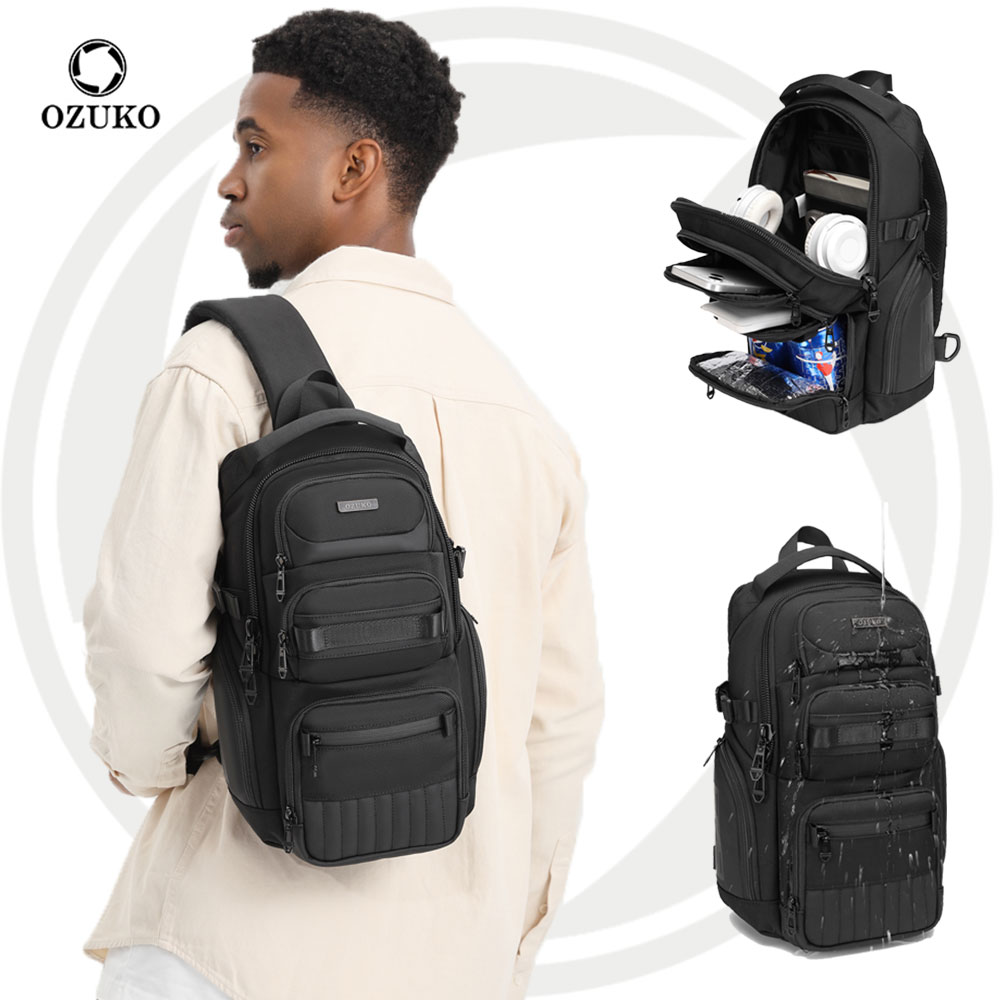 OZUKO 9807 2025 New Waterproof Small Sling Bag for Men Custom Logo ...